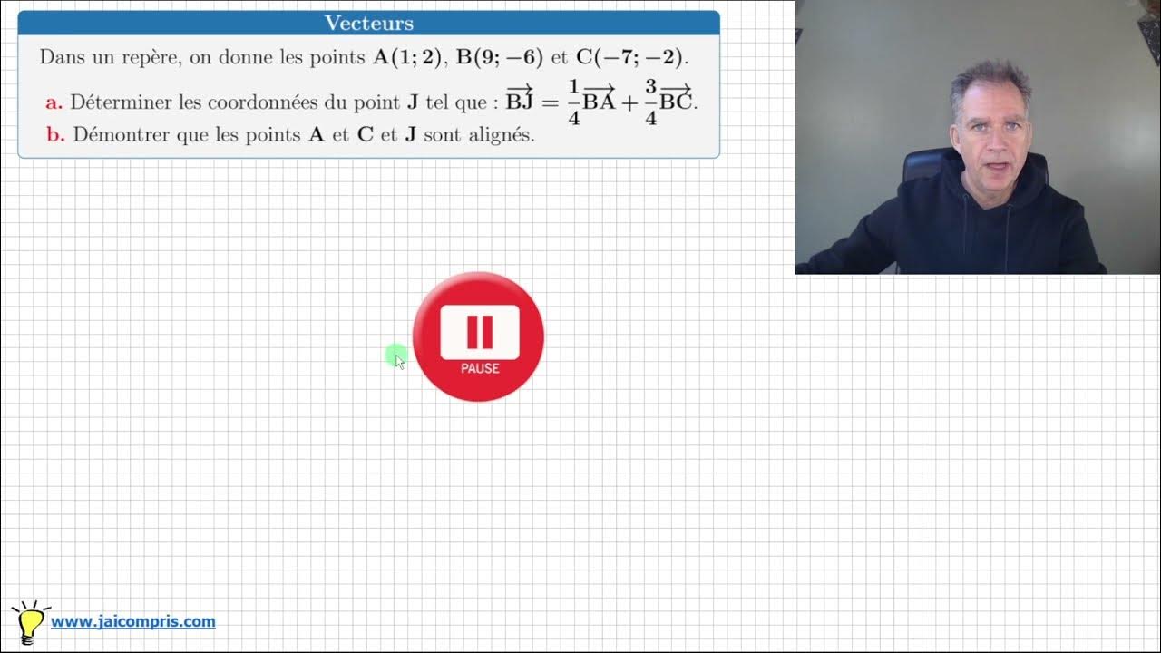 Vecteurs seconde • Exercice révision • vecteur colinéaire déterminant ...