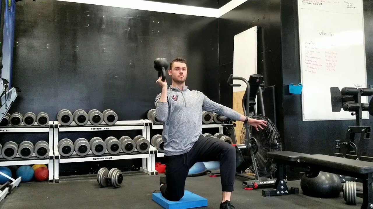 Half Kneeling Bottoms Up KB Press (Single Arm) - YouTube