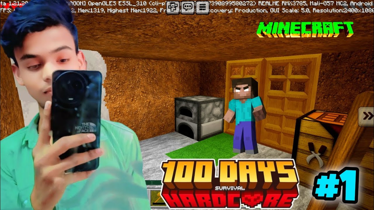 Minecraft 100 days survive shelter house in Minecraft game play # ...