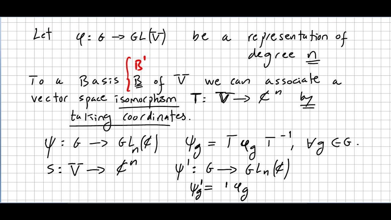 Representation Theory 17, Representation, examples, degree of ...