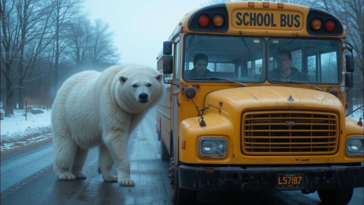Polar Bear Stands in Front of School Bus—Driver's Reaction Says It All ...