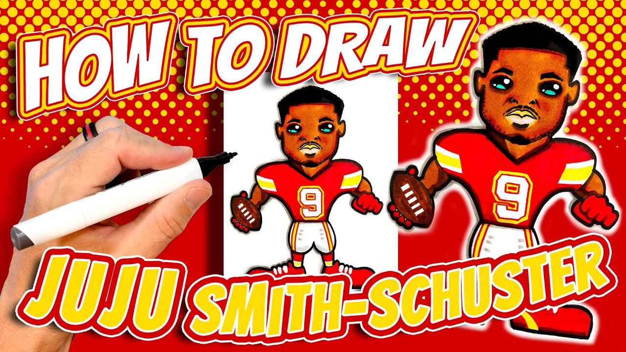 How to Draw JuJu Smith-Schuster for Kids - Kansas City Chiefs NFL ...
