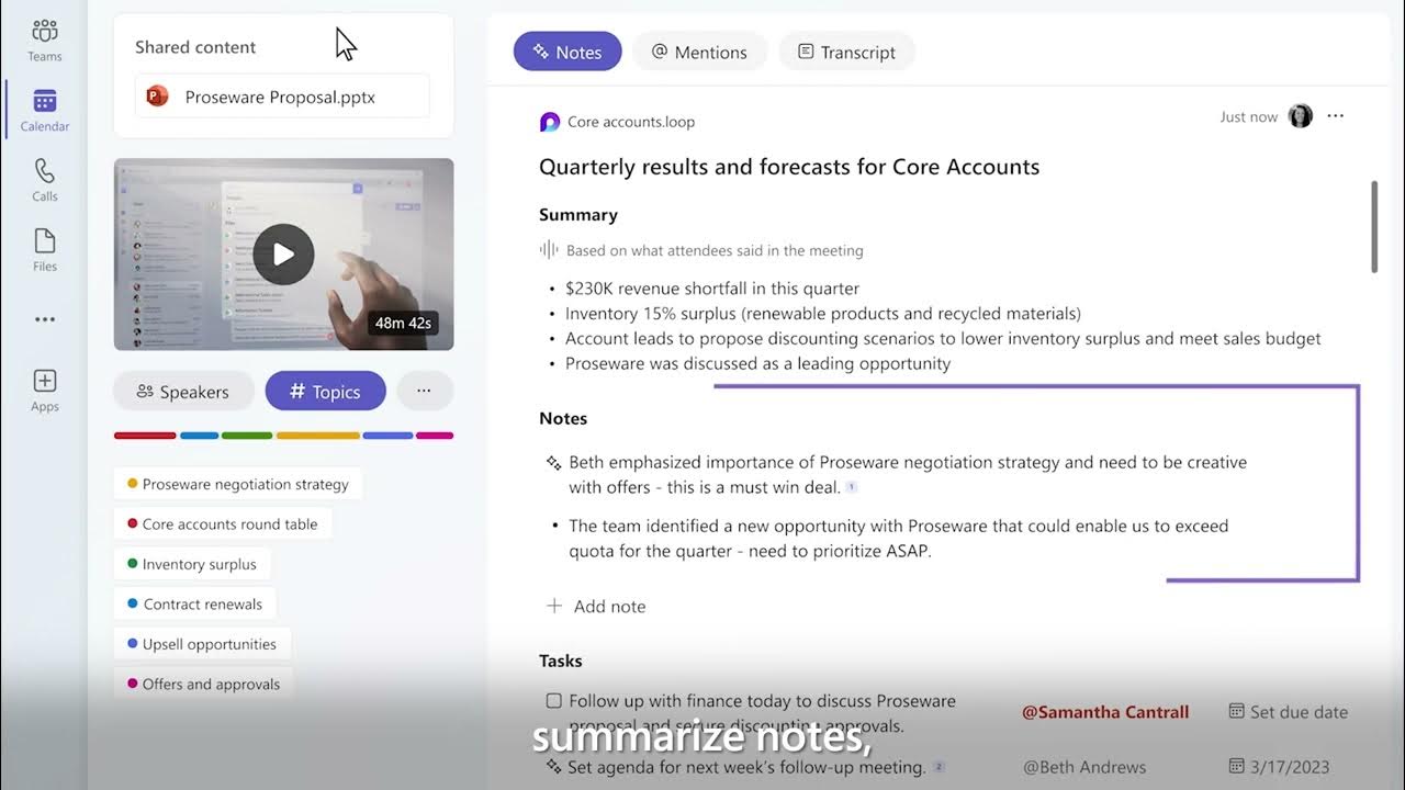 Microsoft 365 Copilot in Teams Meeting Recap Demo - YouTube