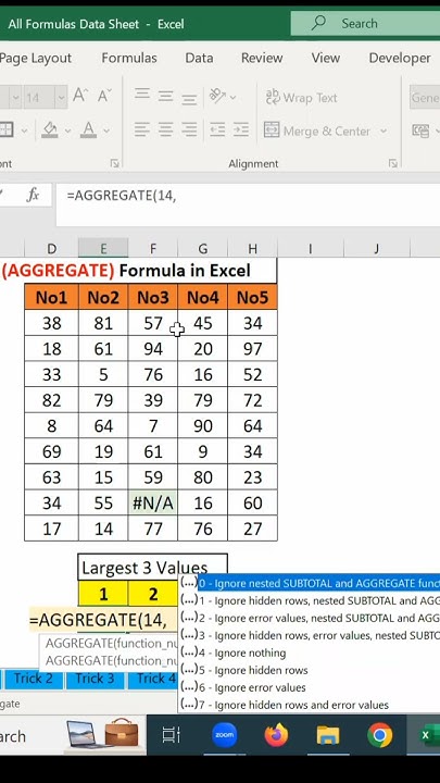 How to find 3 largest value in Excel | Use aggregate & Max value in ...