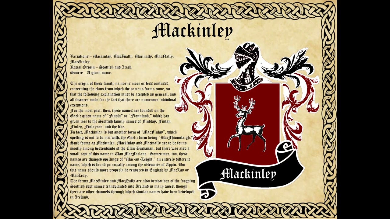 Mackinley Surname Family History and Coat of Arms - YouTube