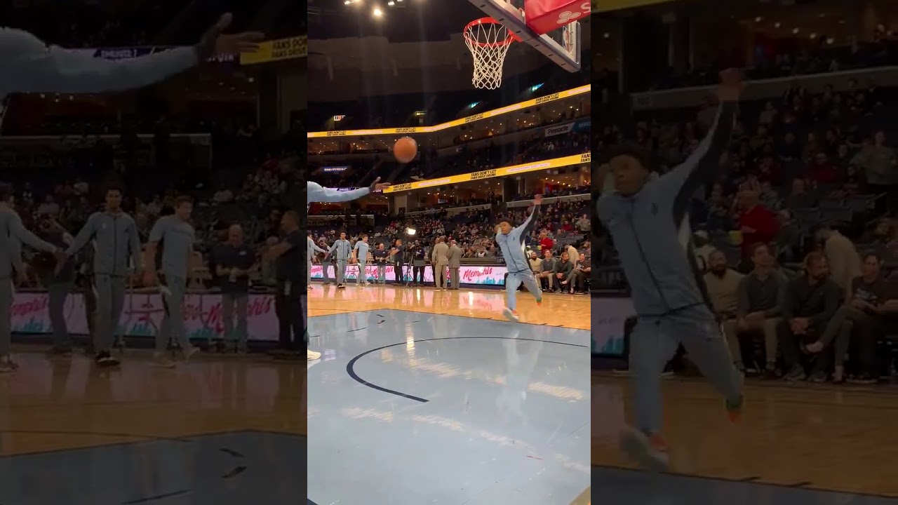 Ja Morant shows off his bounce in pre game practice - YouTube