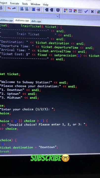 Train Ticket In C Ide Dev C Cppprogramming Codingtime Codinglife Youtube