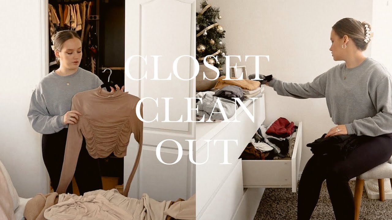 CLOSET CLEANOUT | couples closet organization/getting rid of clothes ...