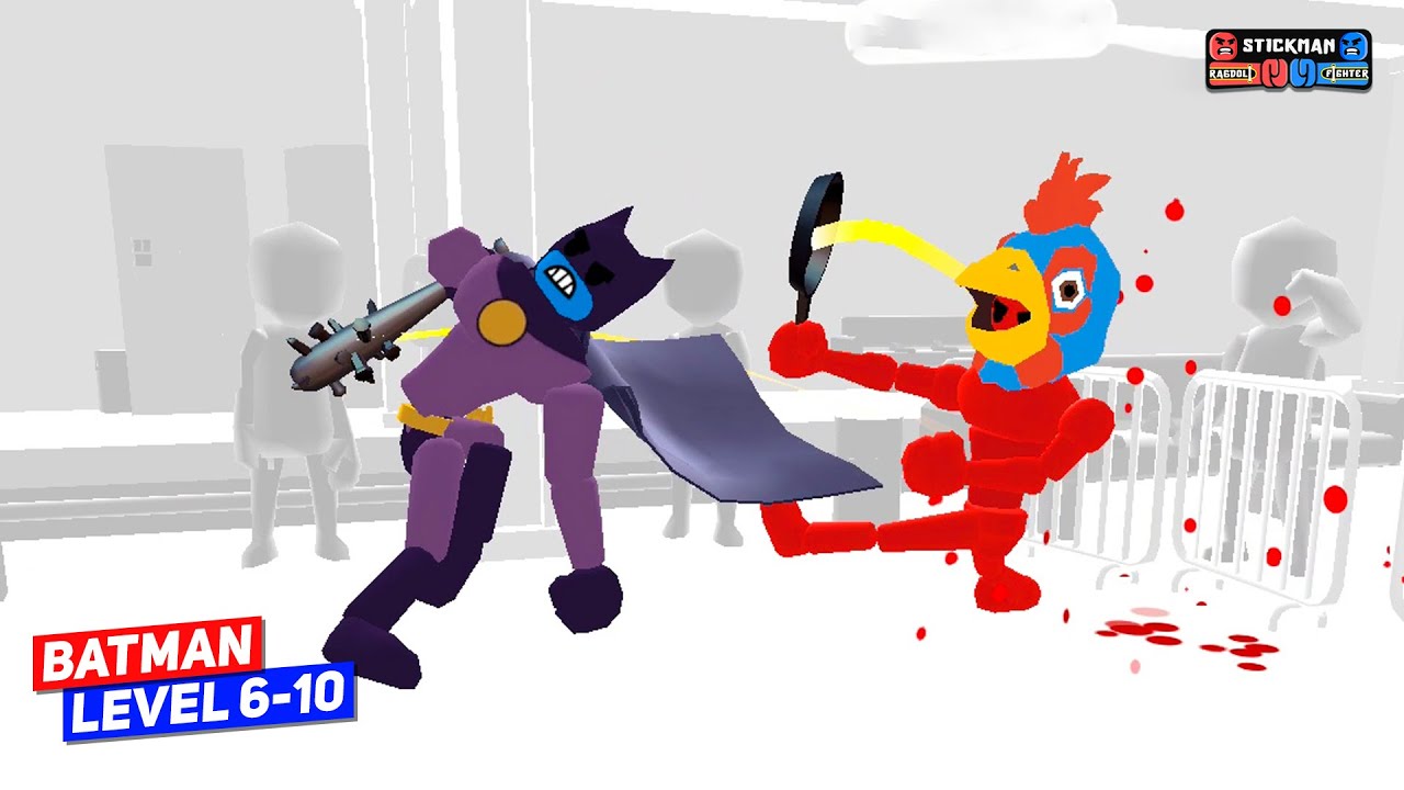 Batman - Stickman Ragdoll Fighter (Level 6-10) Android Gameplay - YouTube