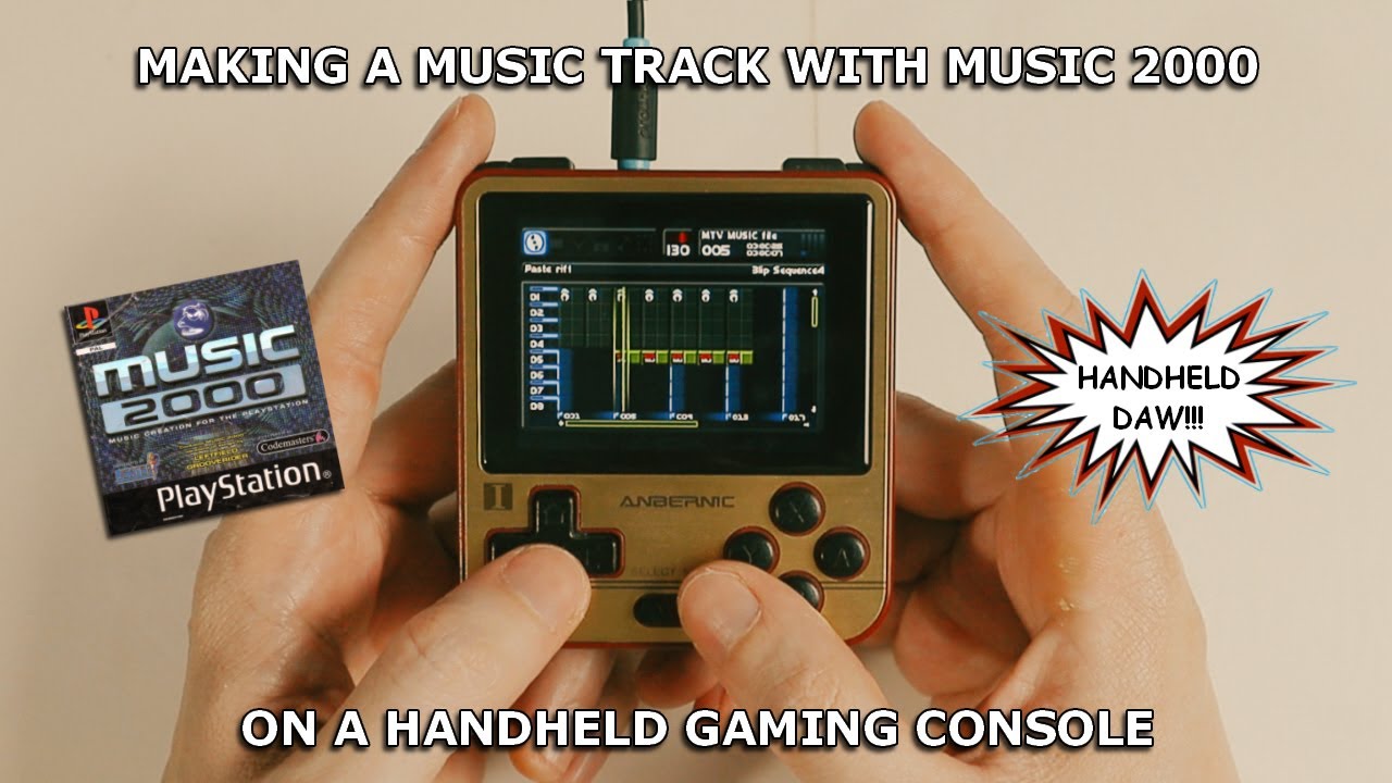 Making a music track with Music 2000 on a handheld gaming console - YouTube