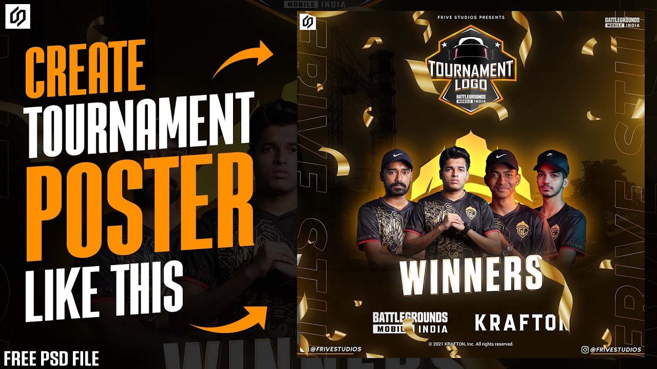 How To Create Esports Tournament Winner Poster - Frivestudios - YouTube
