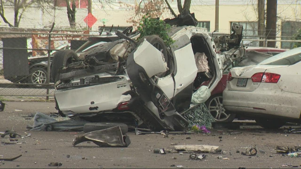 Driver seriously injured after car falls off of I-405 bridge - YouTube