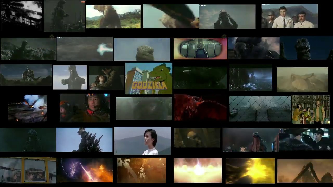 Every Single Godzilla Movie and TV show all at once for a minute. - YouTube