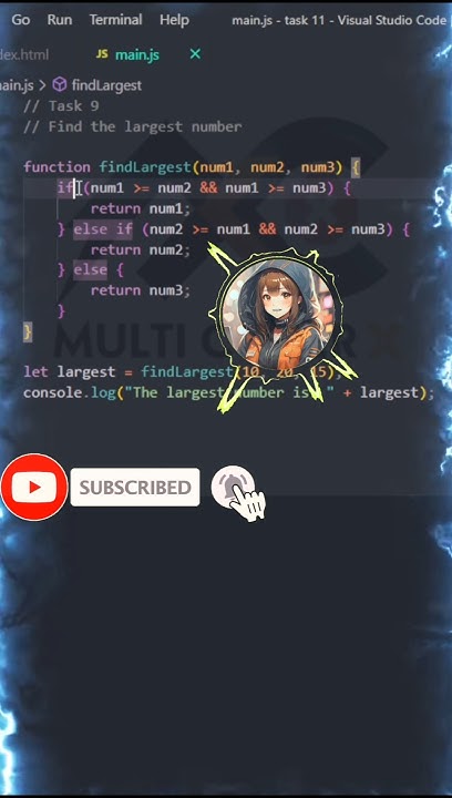 Task9 Find the Largest Number #html #css #javascript #shorts #viral # ...