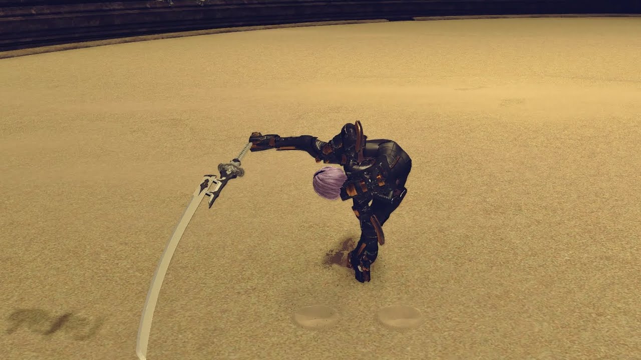 Nier Automata 2B Large Sword Heavy Attack Moves - YouTube