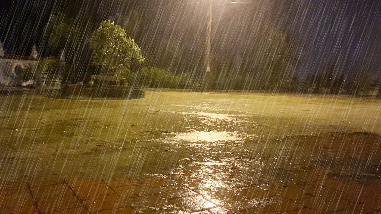 Heavy Rain with Thunder Storm on the Farm at Night - Rain Sounds for ...