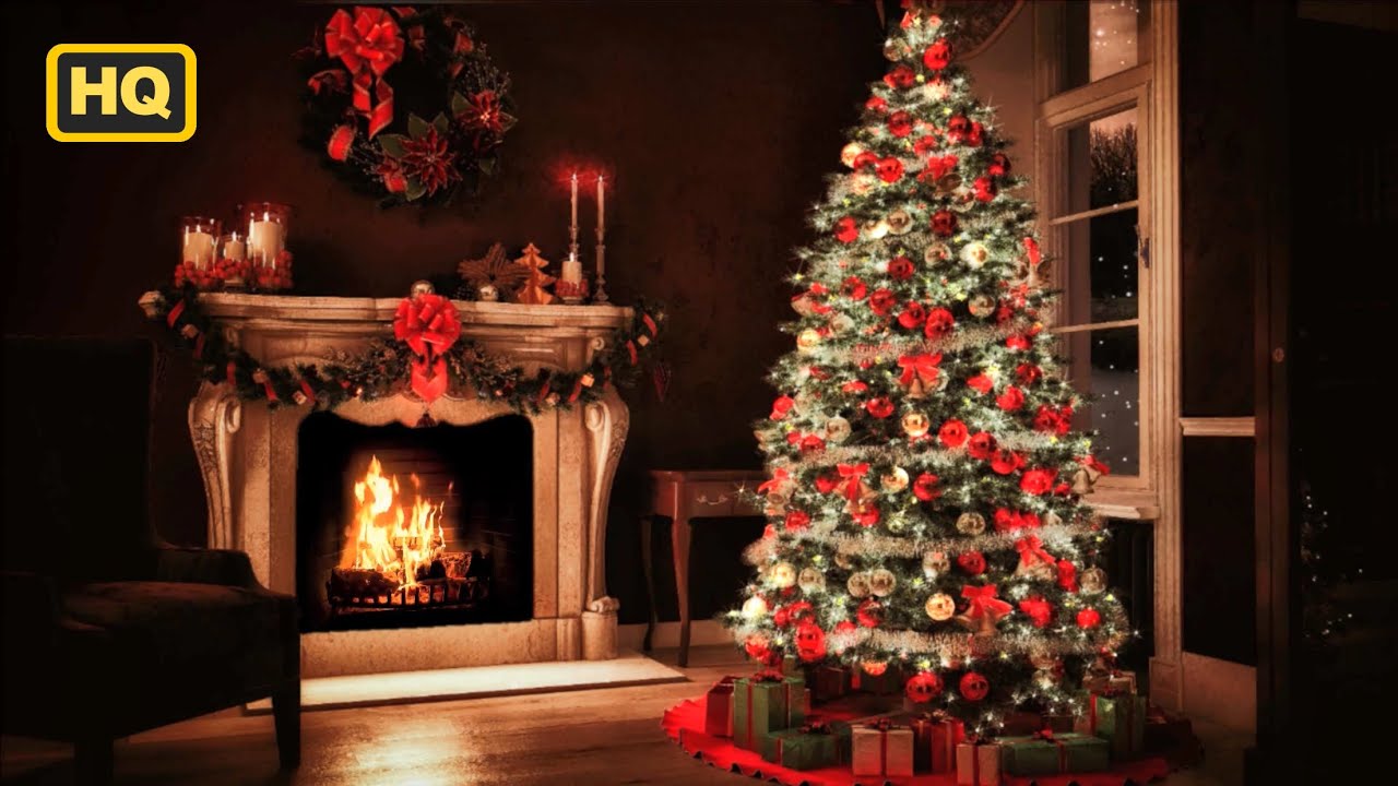 Christmas fireplace Animated Video Background Video HD I Free Stock ...