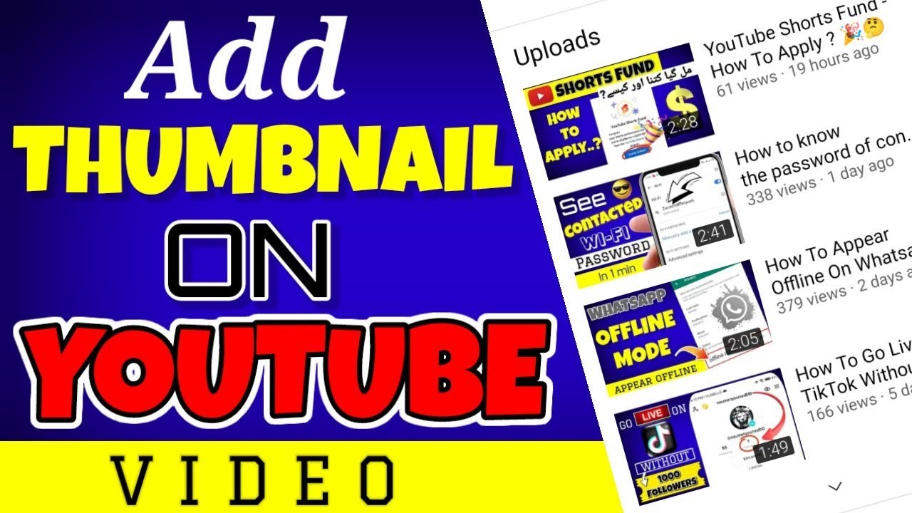 How to Add Thumbnails to YouTube Videos 2022 | Thumbnail Kaise Lagaye ...