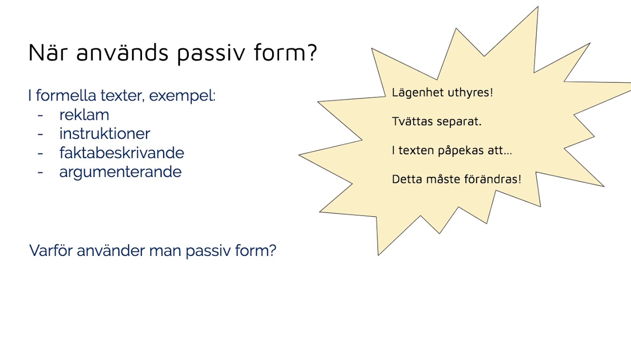 Passiv form (del 2) - YouTube