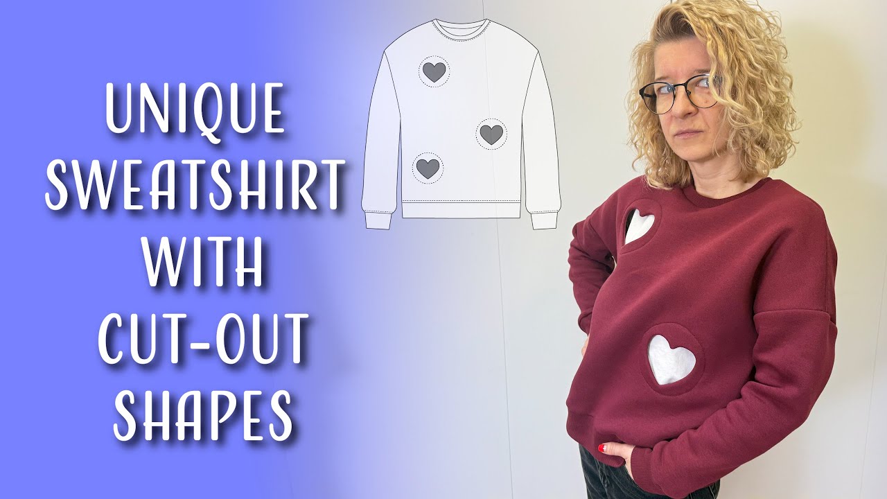 Sweatshirt DIY with cut out shapes sewing tutorial for clueless ...
