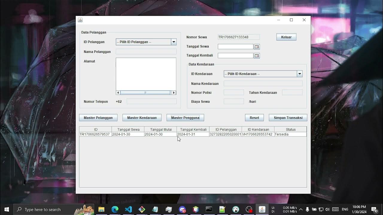 tugas uas pbo demo aplikasi deskop sederhana rental mobil | java Netbeans - YouTube