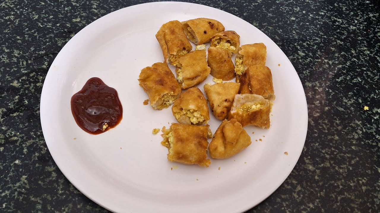 Paneer Spring Roll Recipe | Crispy & Tasty Spring Rolls | Quick Evening ...