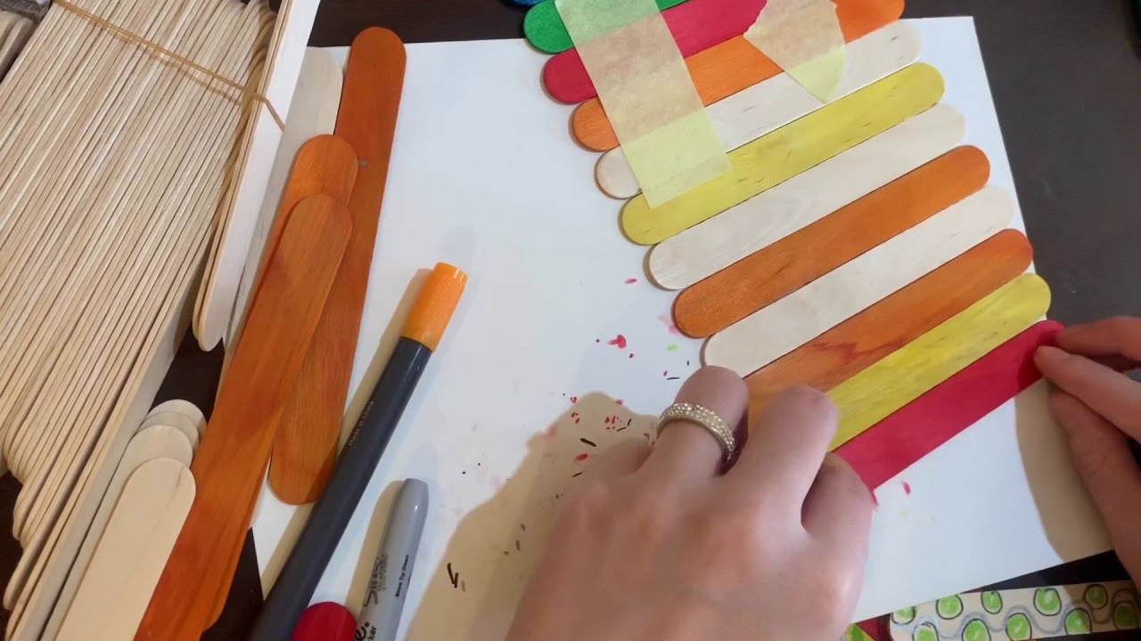 Popsicle sticks wall hanging - YouTube