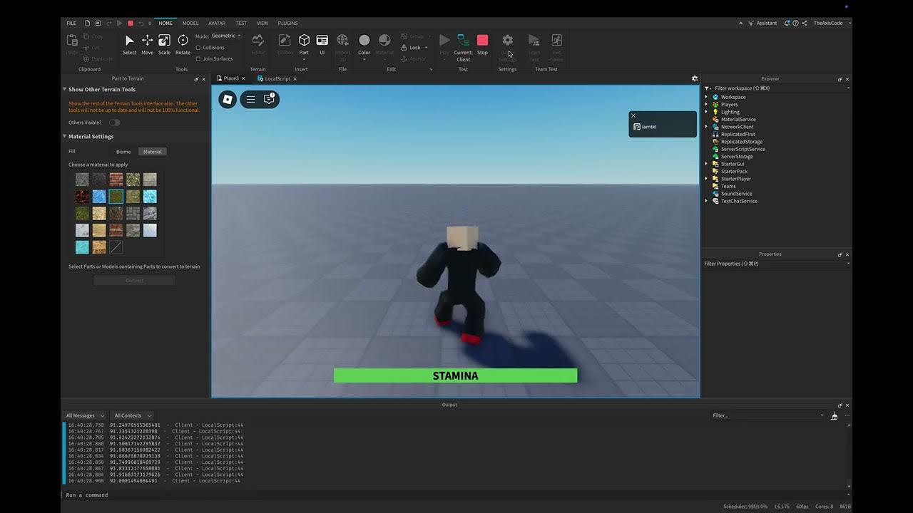 Stamina Based Sprint System - #roblox #robloxdev - YouTube