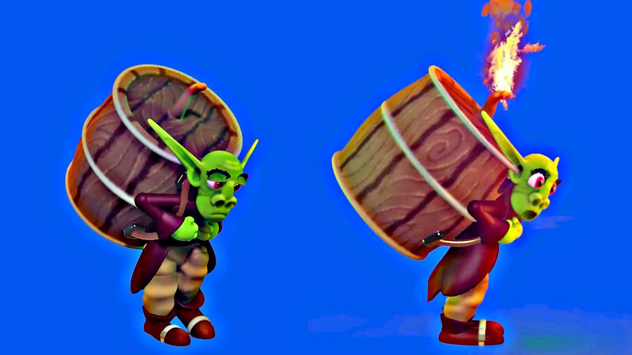 Goblin carryin a Barrel with Explosives FREE Greenscreen 3D animated ...