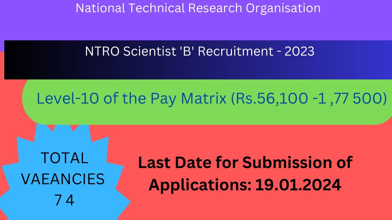 National Technical Research Organisation | NTRO Scientist 'B' | total ...