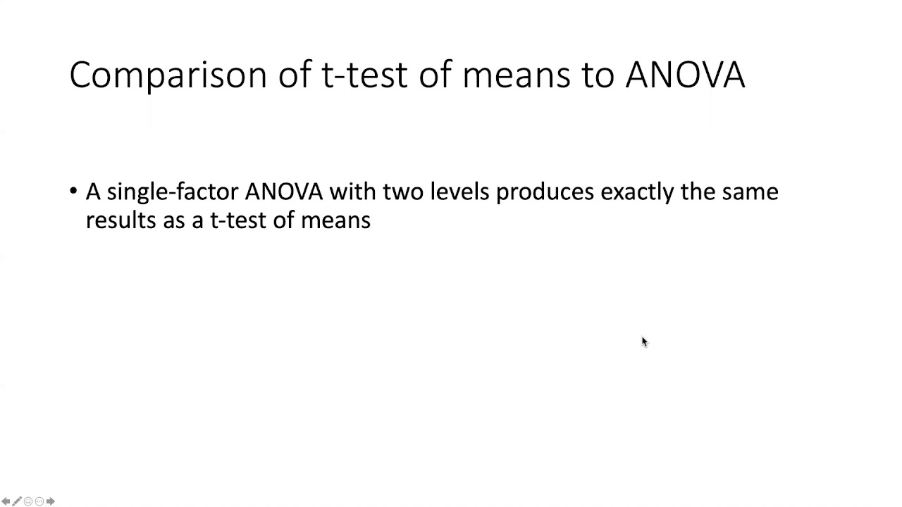 029f ANOVA vs. t-test of means - YouTube