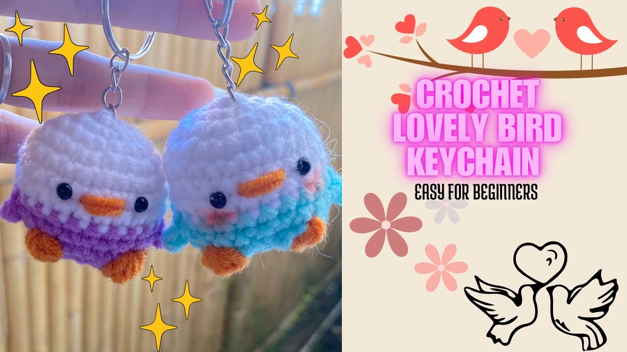 Crochet Lovely Bird Keychain easy and simple for beginners🦜 | Merajut ...