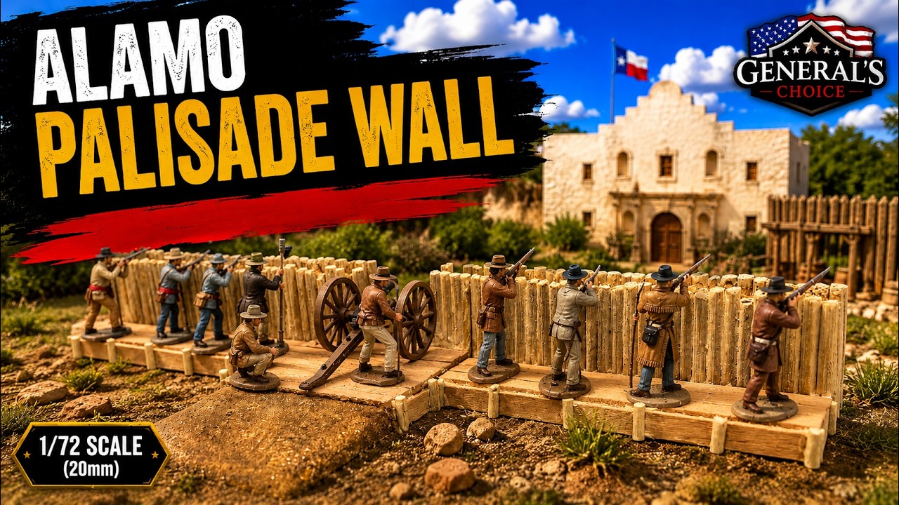 1/72 Scale Alamo Style Palisade Log Wall with Cannon Position – Perfect ...