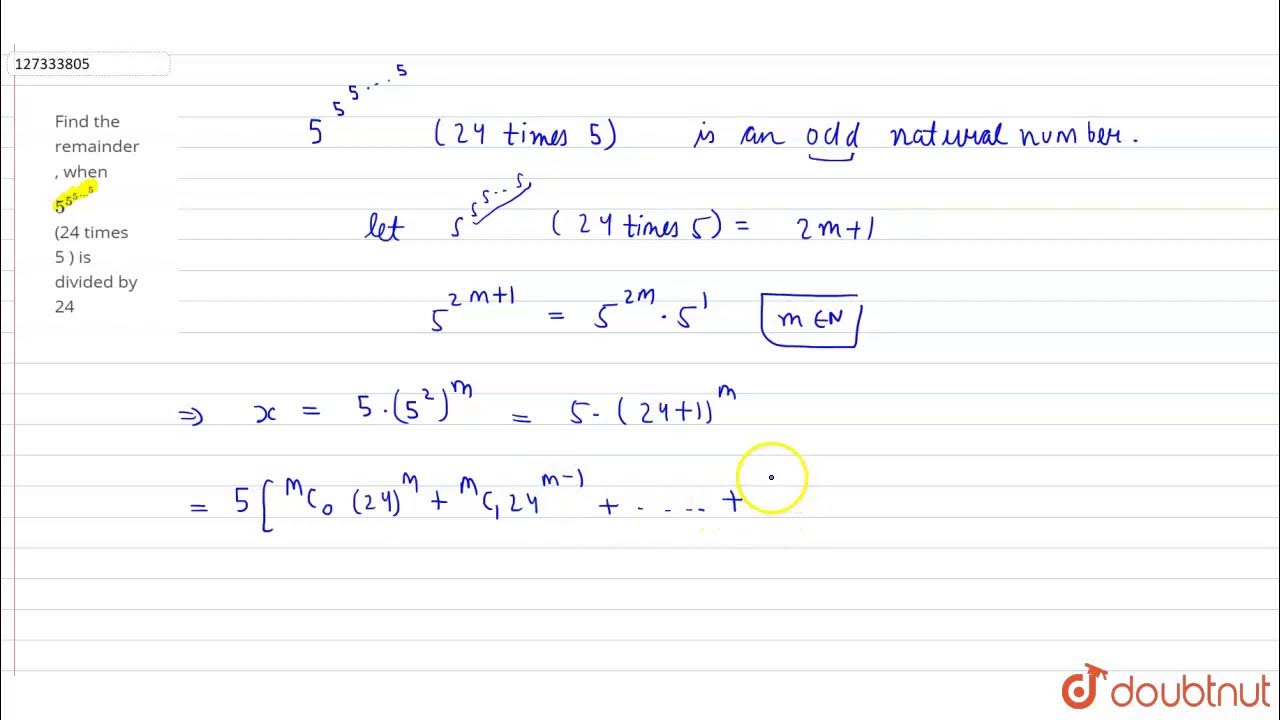 Find the remainder , when ` 5^(5^(5^(...^(5))))` (24 times 5 ) is ...