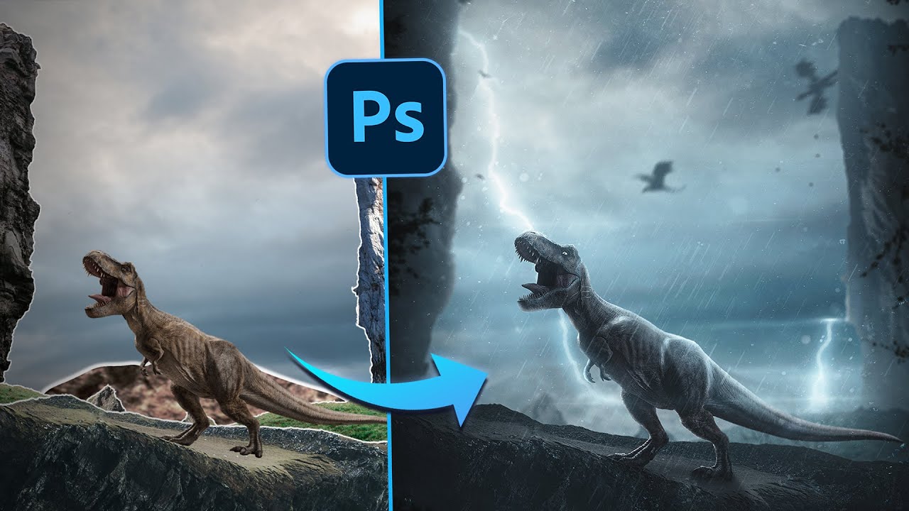 Creating an Epic T-REX Artwork in Photoshop! - Photoshop Speed Art ...