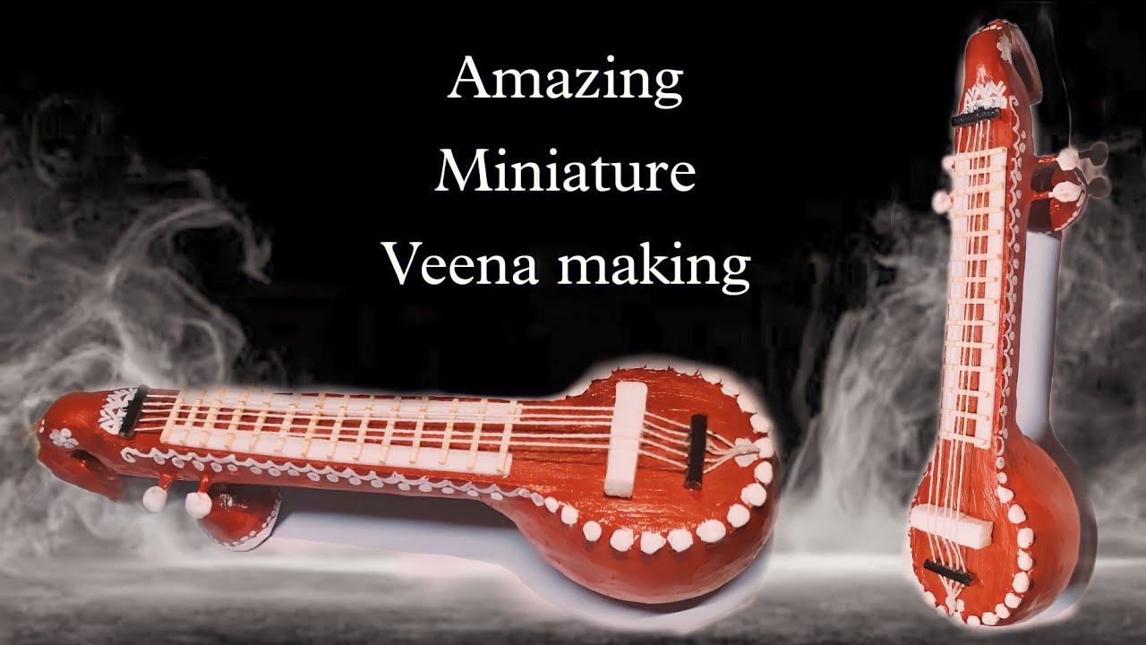 Amazing musical instrument Veena making from wood apple| Miniature ...
