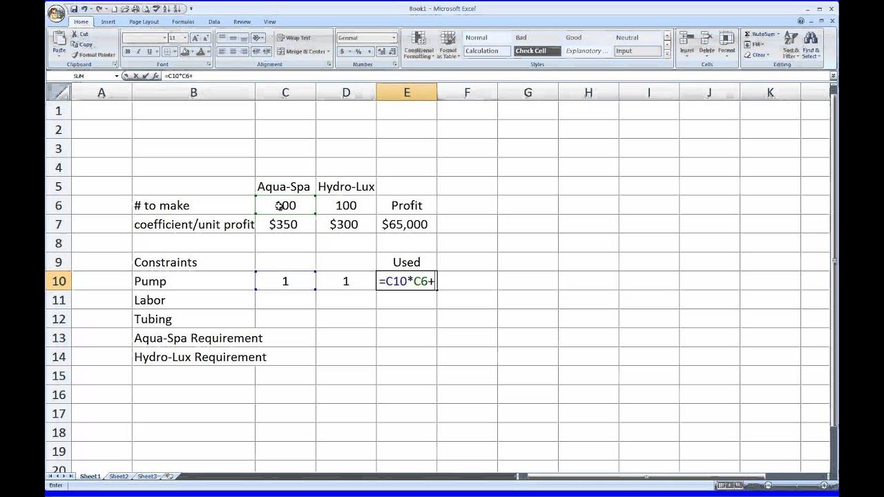 Solve Linear Programming Problem in Excel with Solver_Blue Ridge ...