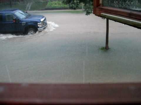 flooding outside kitchen window - YouTube