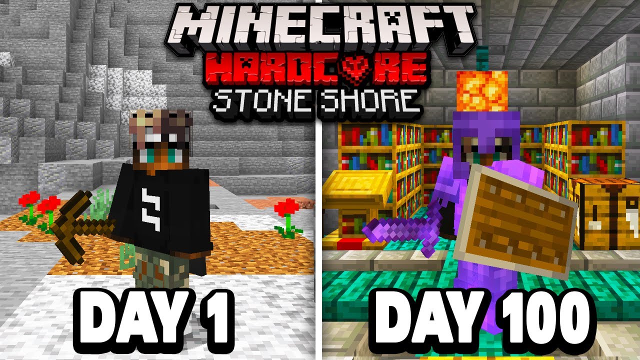 I Survived 100 Days in a STONE SHORE WORLD in Minecraft Hardcore ...