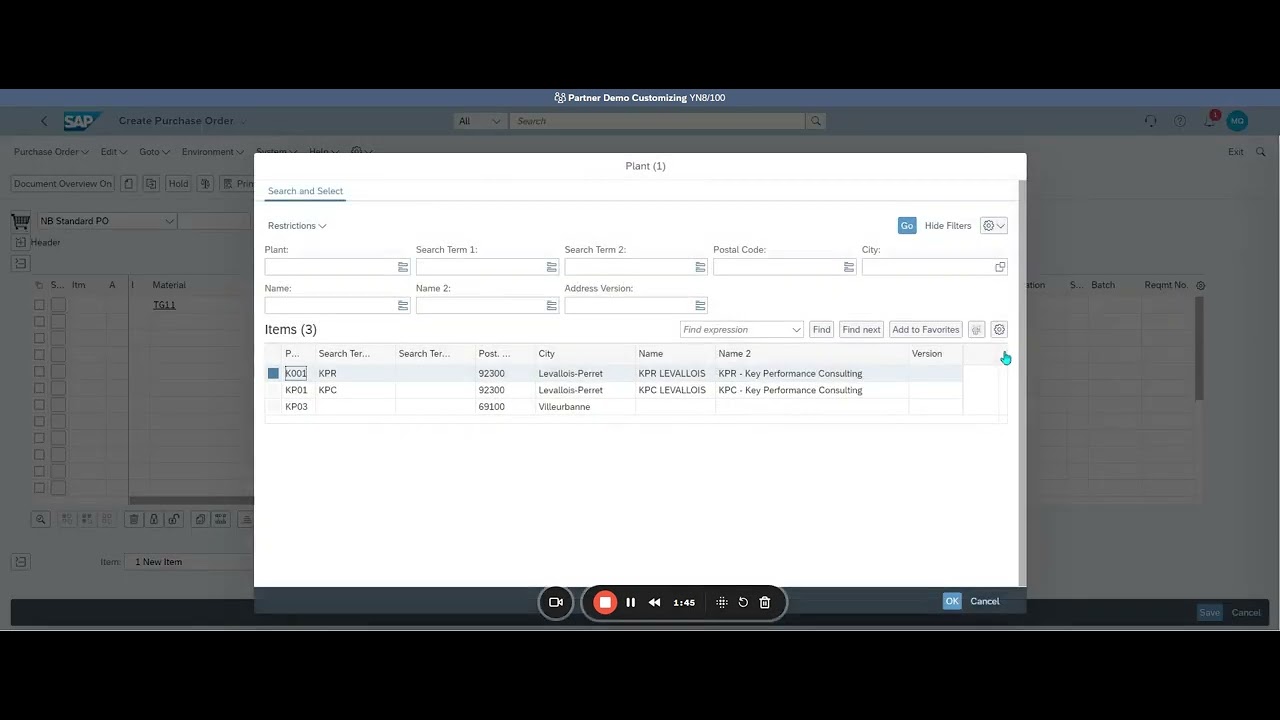 2VJ SAP EWM Integration Create Purchase Order ME21N - YouTube