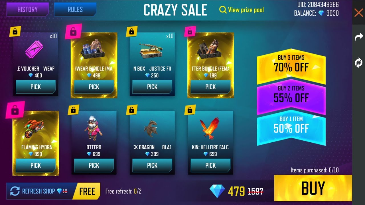 Web Event: Crazy Sale | Garena Free Fire - YouTube