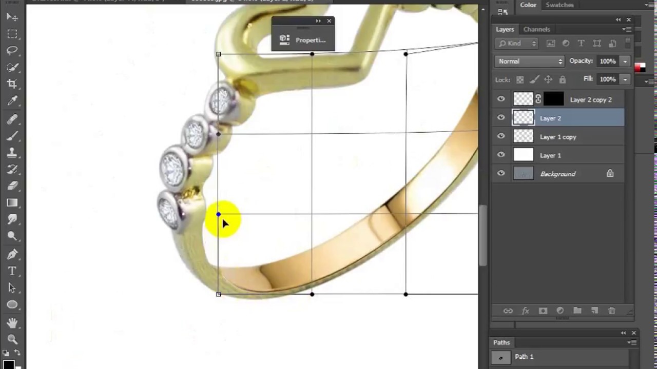Gold jewelry retouching tutorial - YouTube