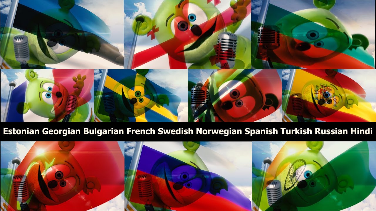 Multi Language with Flag Display 3 Gummy Bear Gummibär Song (Estonian ...