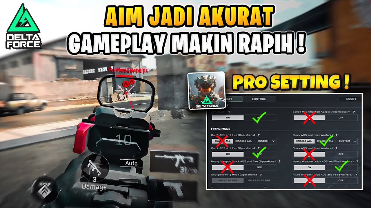 BASIC SETTING DELTA FORCE MOBILE | PRO SETTING DELTA FORCE MOBILE - YouTube