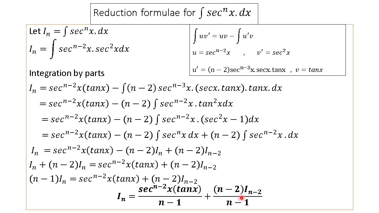 Reduction Formula Of Sec n X Dx And Cosec n X Dx YouTube reduction-formula-of-sec-n-x-dx-and-cosec-n-x-dx-youtube