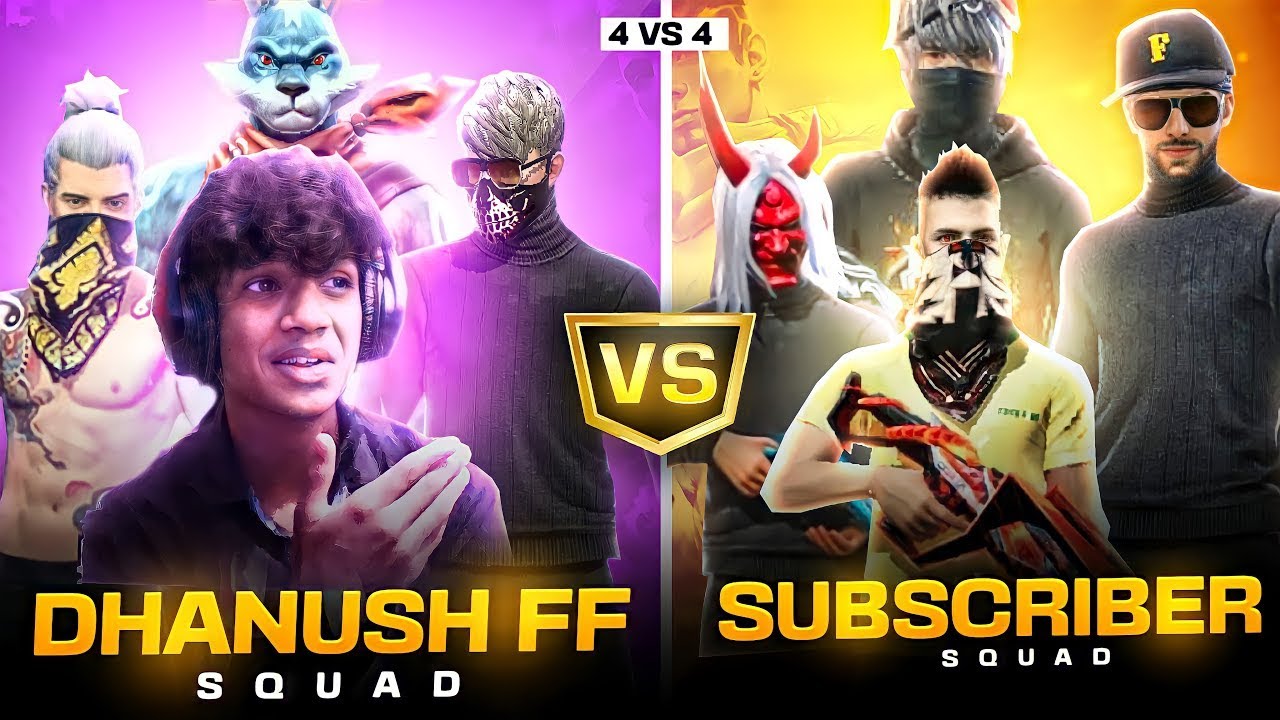 😍💥Dhanush FF Gamer Squad VS Subscriber Account⚡🤑|FreeFire Live in ...