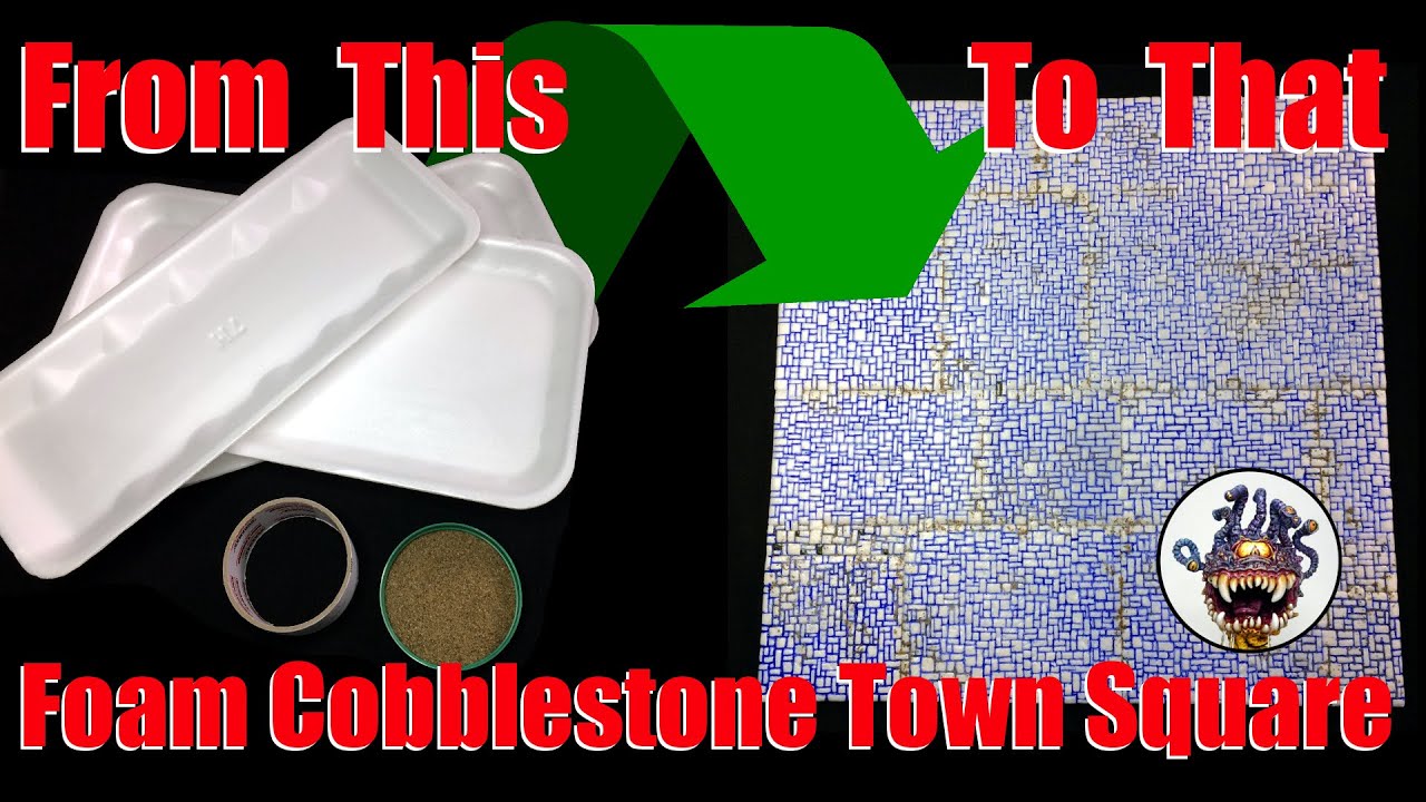 How to Craft a Cobblestone Town Square with Recycled Foam Meat Trays Do ...
