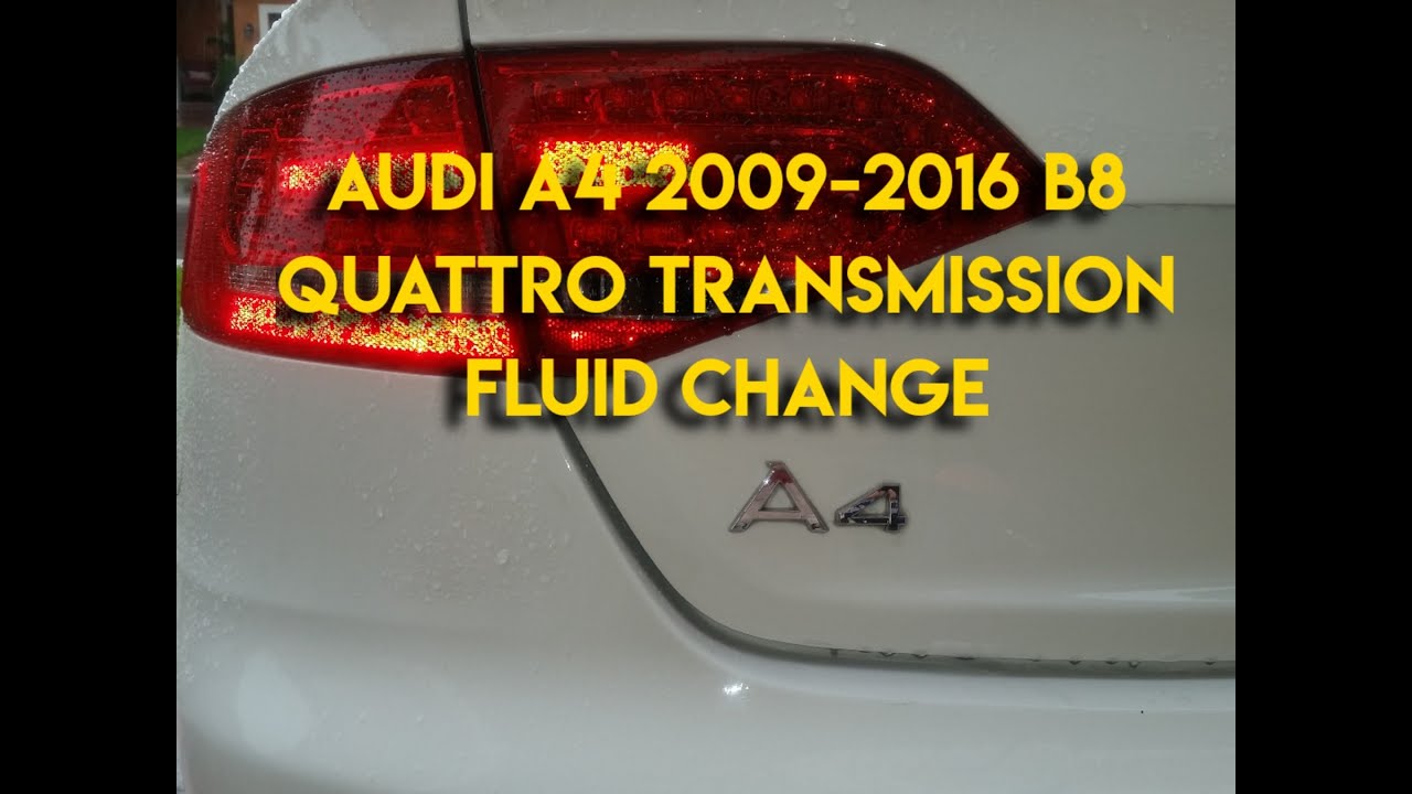 2010 Audi A4 B8 Transmission Fluid And Center Differential Transfer