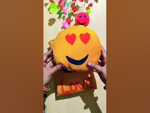 How to make emoji pillow 😍 #shorts #shortsfeed #diy #emoji #diyemoji # ...