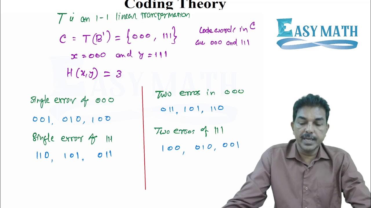 Coding theory - theorems on error detection and correction - YouTube